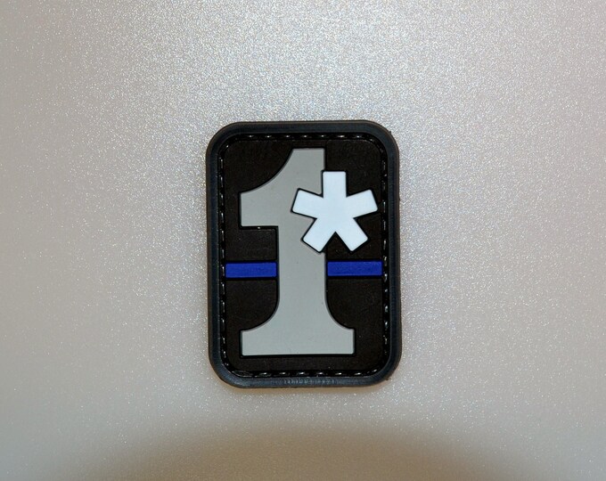 Blue Line Flag One Ass to Risk PVC Patch Swat Tactical Color Morale ...