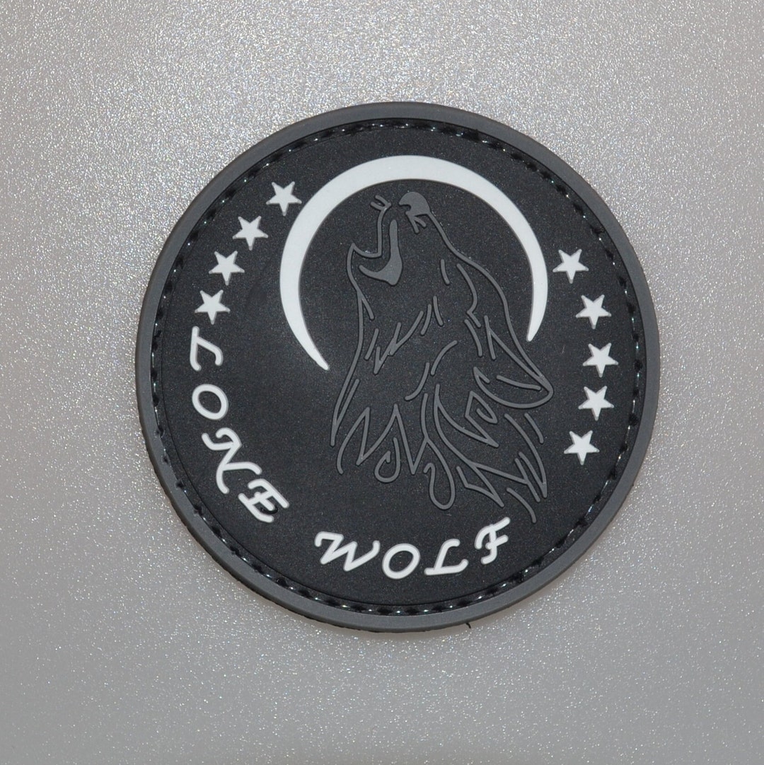 LONE WOLF Pvc Patch Morale Funny Army Force Uniform Bag Ifak Airsoft Ar15 Plate Badge Meme Gun ...