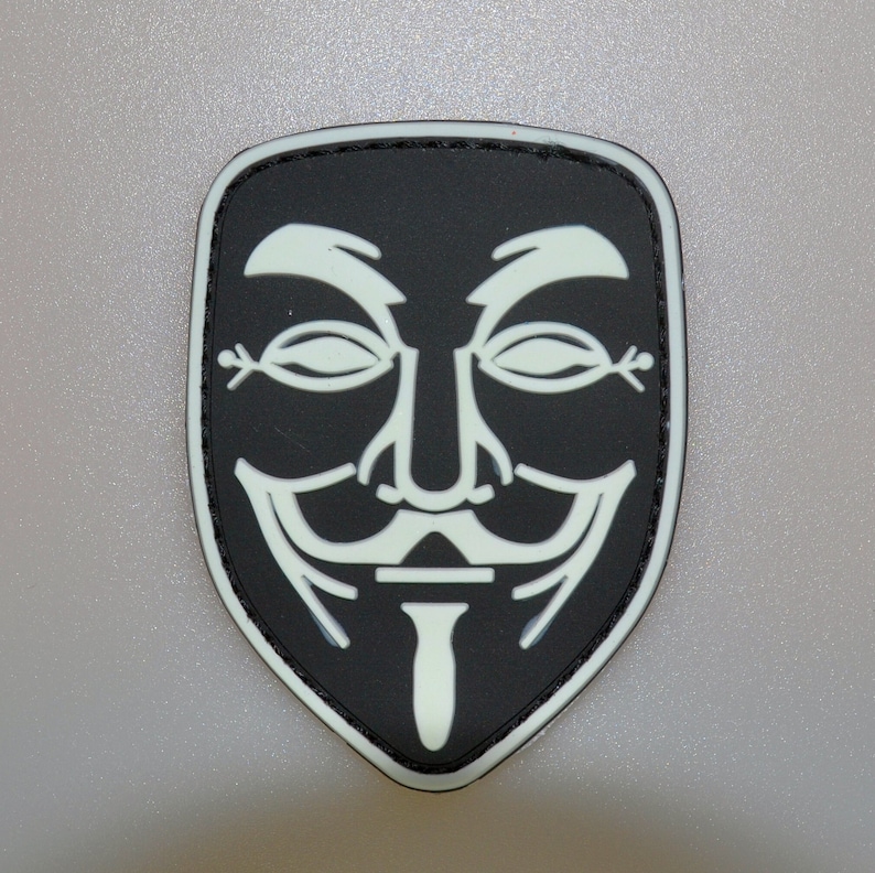 The Guy Fawkes Mask Vendetta Anonymous Nebunu Weed Pvc Patch Swat ...