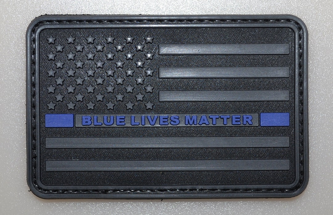 USA United States American Flag PVC Patch BLUE Lives Matter Swat ...