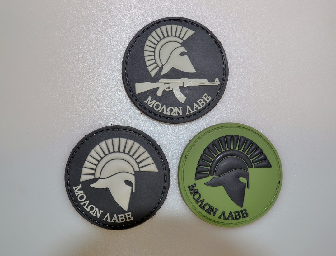 SPARTAN MOLON LABE Pvc Patch Morale Funny Army Force Uniform Bag Ifak Airsoft AK47 Plate Badge ...
