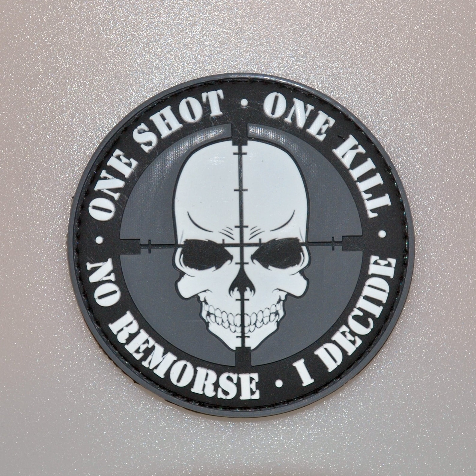 One Shot One Kill NO REMORSE I DECIDE Sniper Shooting Croshair Pvc ...