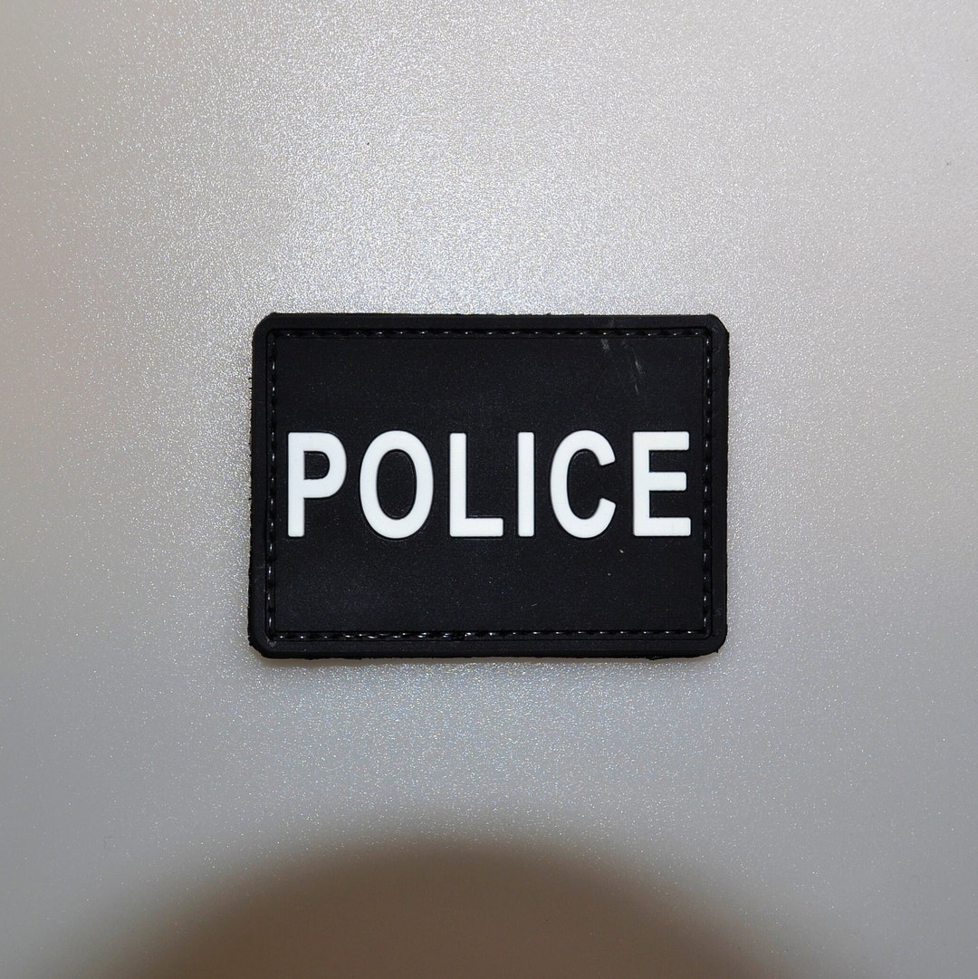 Pvc POLICE Patch Morale Tab Army Force Uniform Bag Ifak Airsoft Rubber ...