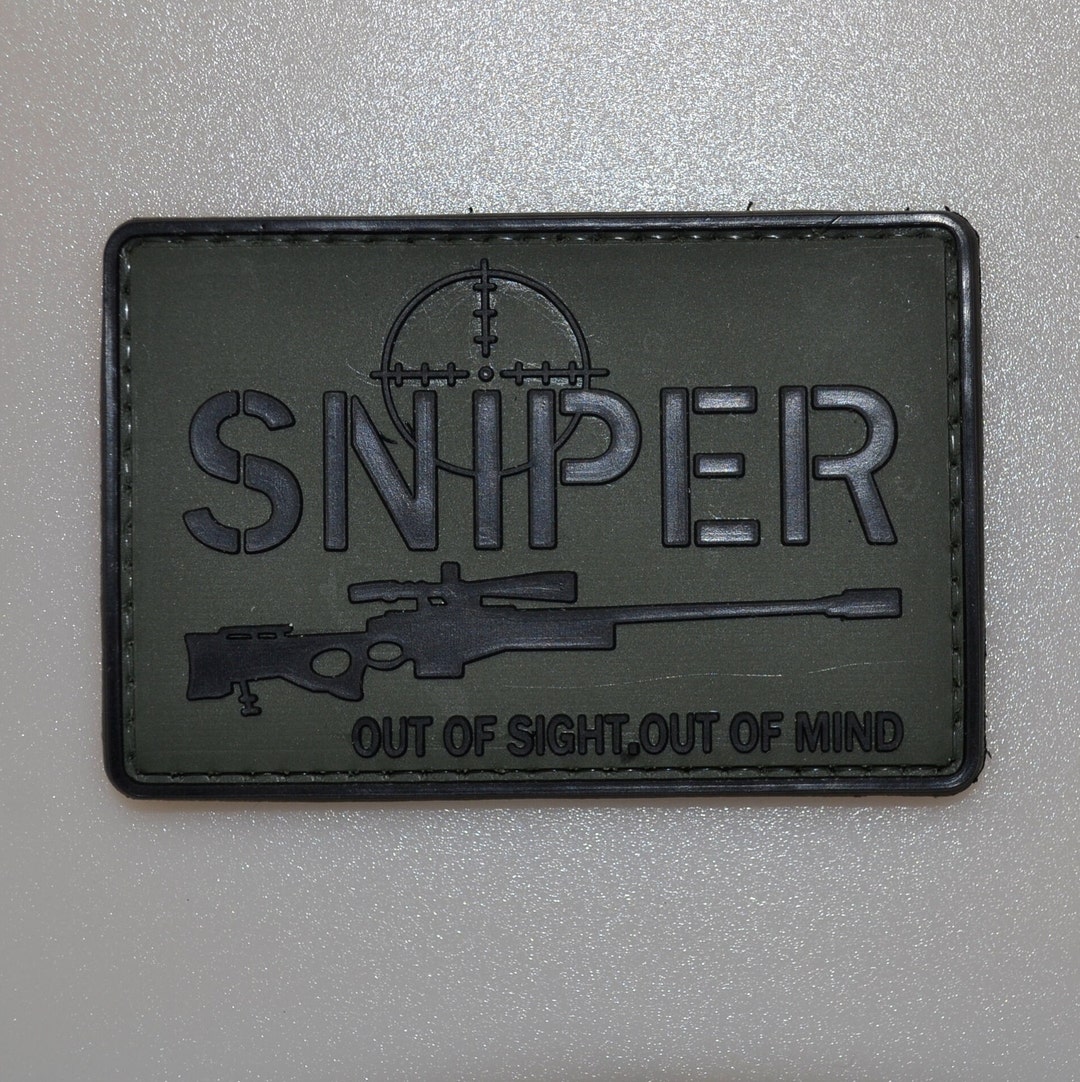 Pvc SNIPER Out of Sight Out of Mind Patch Morale Funny Army Force Uniform Bag Ifak Airsoft ...
