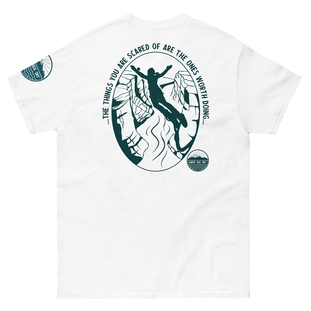 Bungee Jumper Unisex T-shirt | Front, Back, and Sleeve Printed ...
