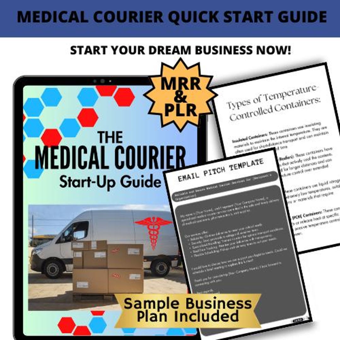 Medical Courier Startup Business Guide, Quickstart Guide, MRR PLR ...