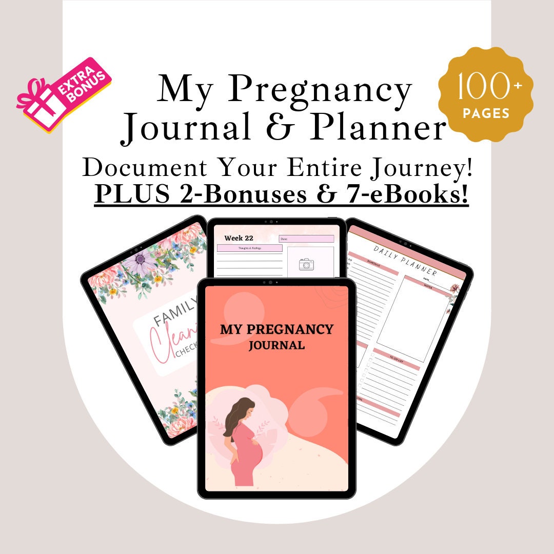 My Pregnancy Printable Journal Writing Prompts, Birth Plan, Checklist ...