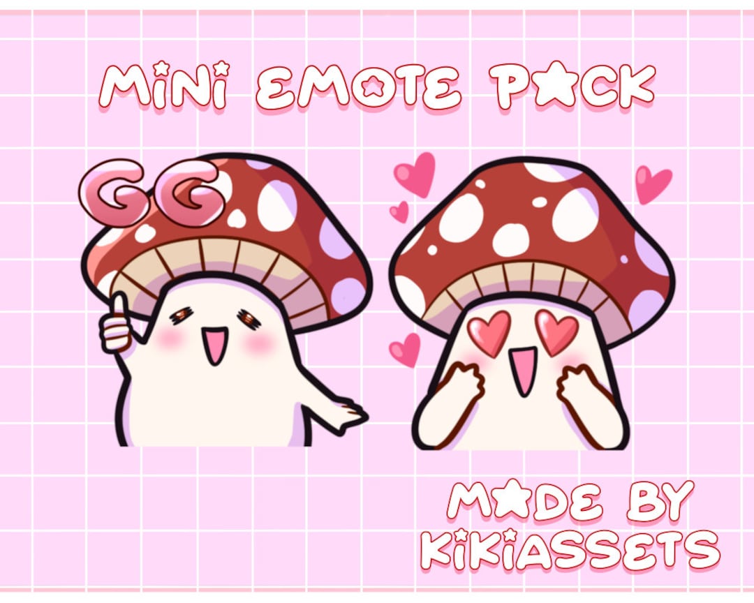 Cute Mushroom Stream Emote Pack, Cottagecore Asset for Streams ...