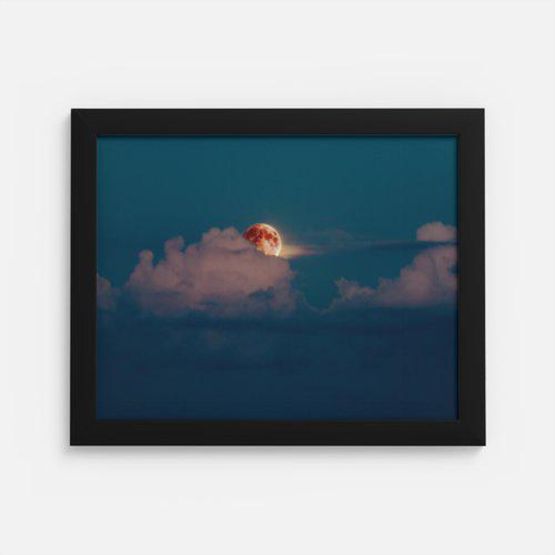 Partial Lunar Eclipse Photo With Black Frame - Etsy