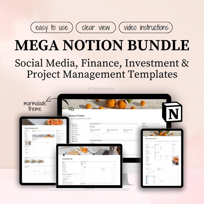Notion Template Bundle Notion Template for Project Management Notion Content Planner Notion ...