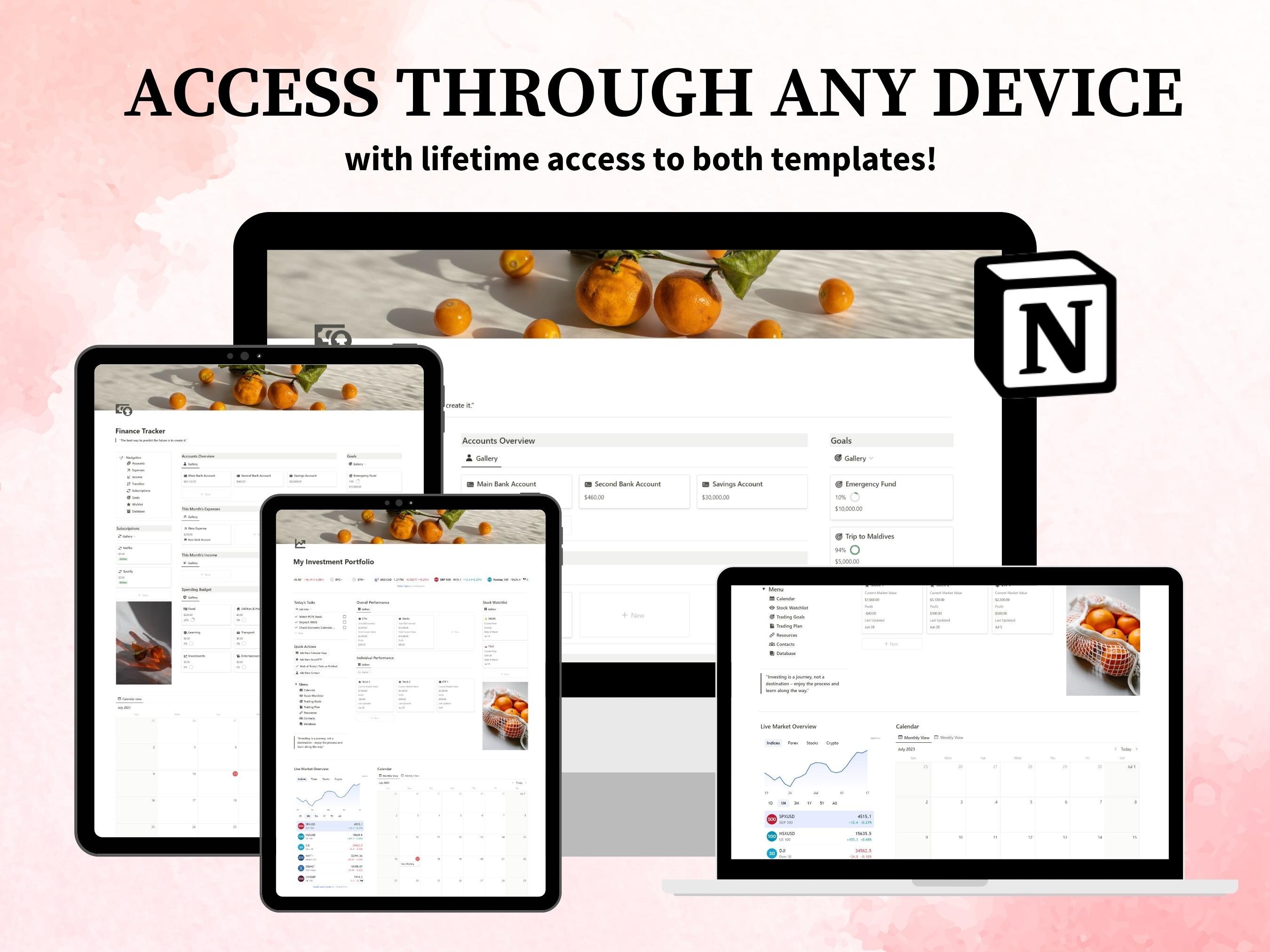 Notion Template Bundle Notion Template for Finance & Investing Notion Investment Tracker Notion ...