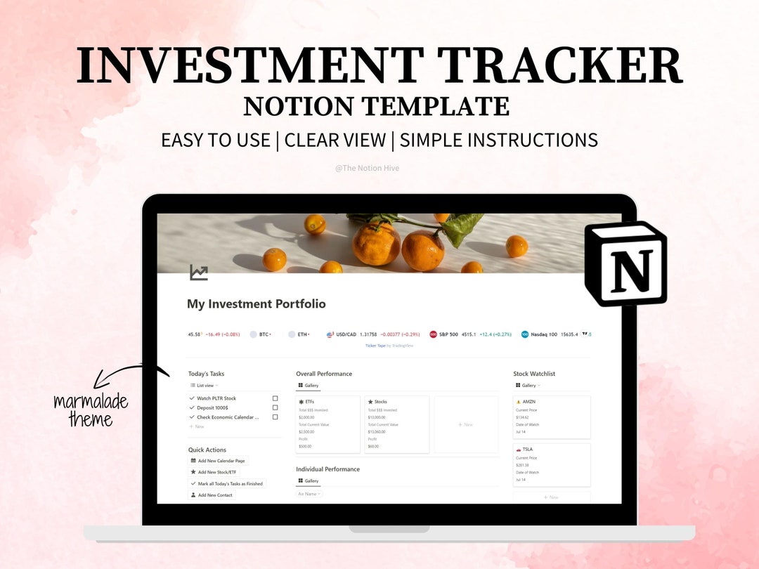Notion Template Investment Tracker Stock Market Notion Dashboard Notion ...