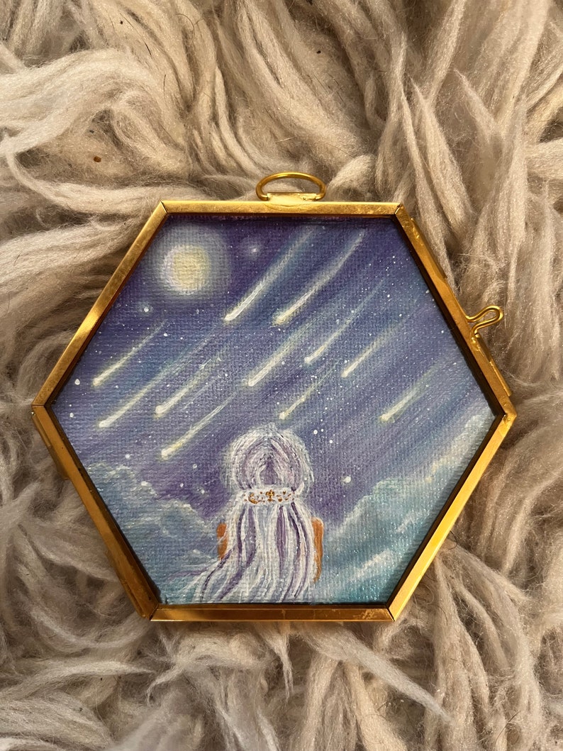 Starfall Dreamscape . Acrylic Painting . Framed Art . Fantasy Art ...