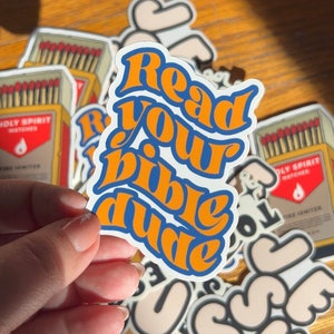 Read Your Bible Dude Sticker | Bible Stickers | Faith Stickers | Jesus ...