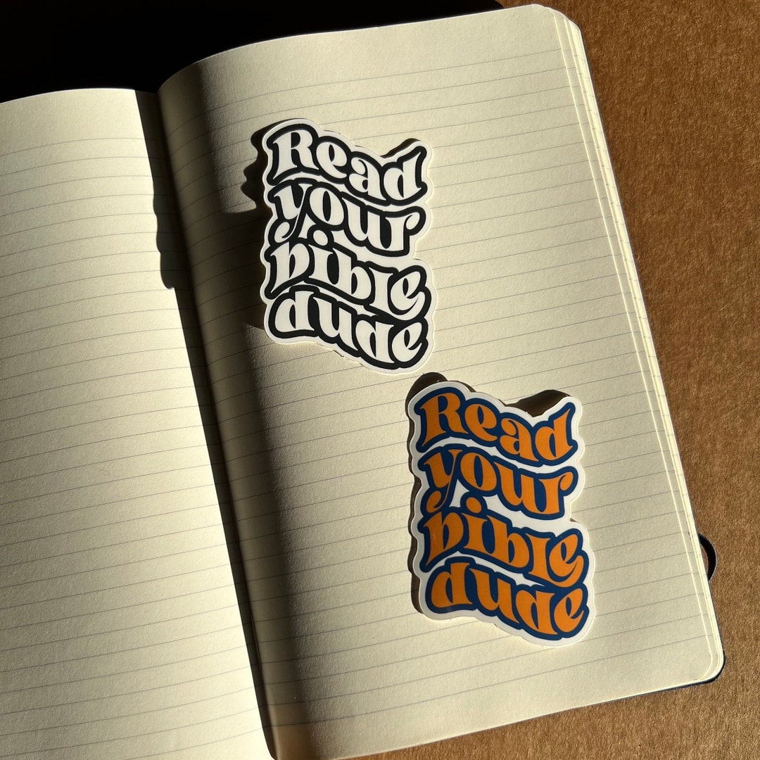 Read Your Bible Dude Sticker | Bible Stickers | Faith Stickers | Jesus ...