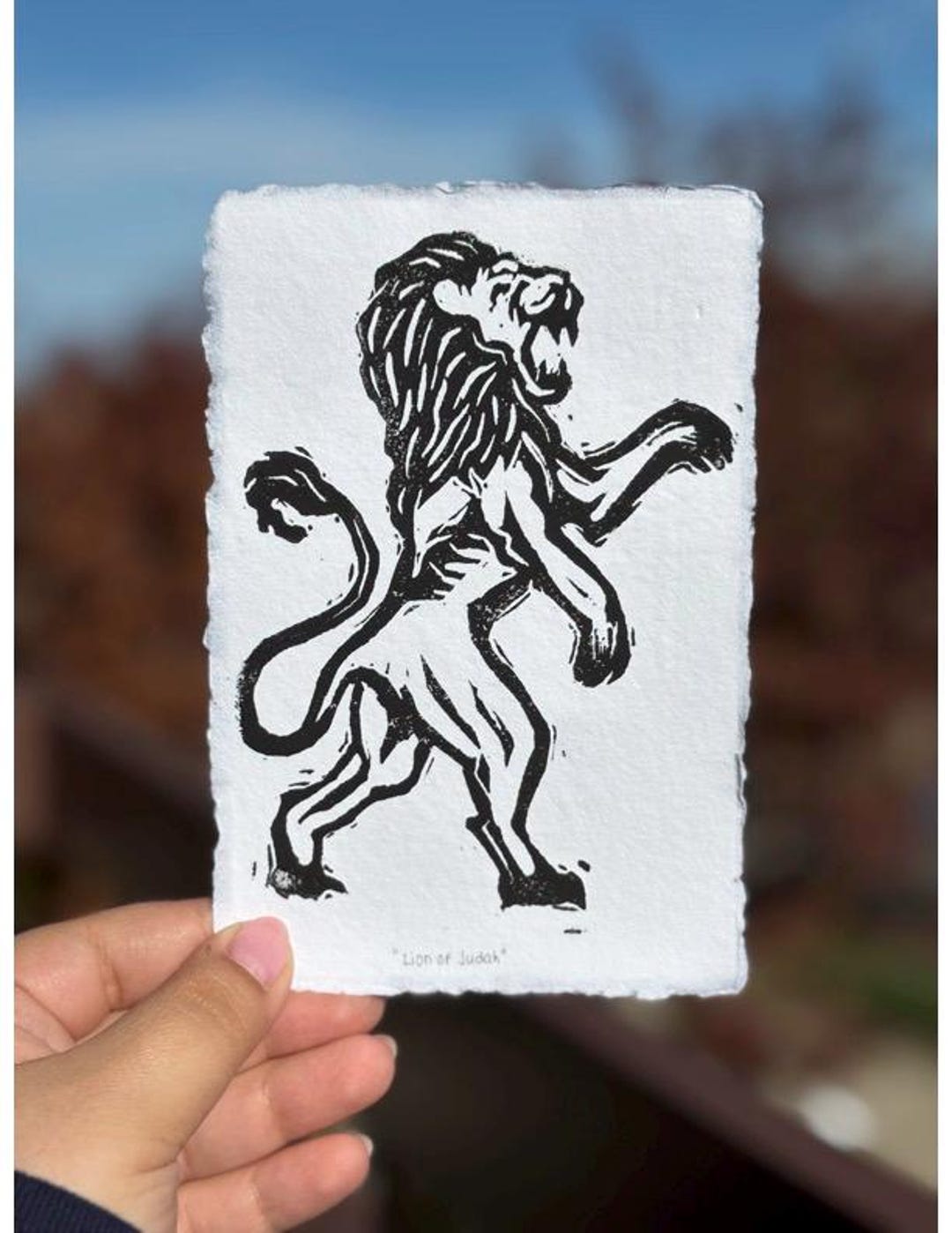 Lion Linocut Mini Prints | Original Art | Block Print | Lion of Judah ...