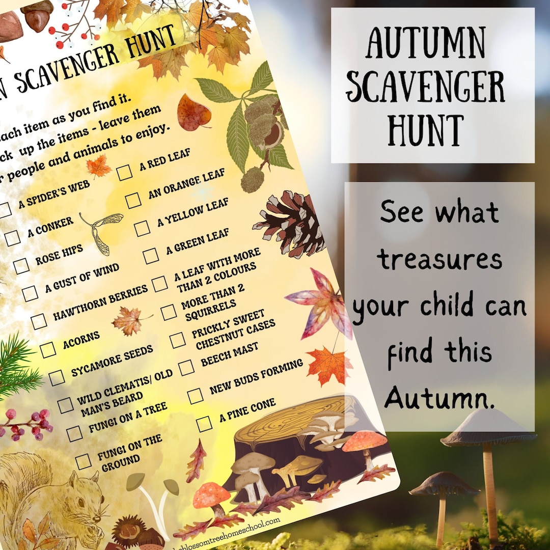 AUTUMN SCAVENGER HUNT - Nature Walk Ideas | Homeschool | Forest School ...
