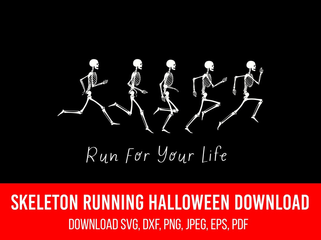 Skeleton Running SVG Digital for Fun Run, Instant Download Race PNG ...