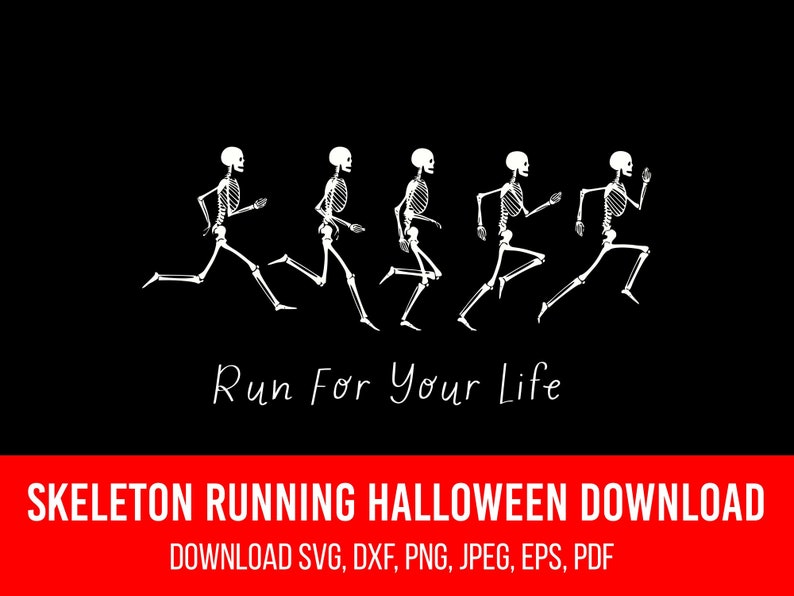 Skeleton Running SVG Digital for Fun Run, Instant Download Race PNG ...