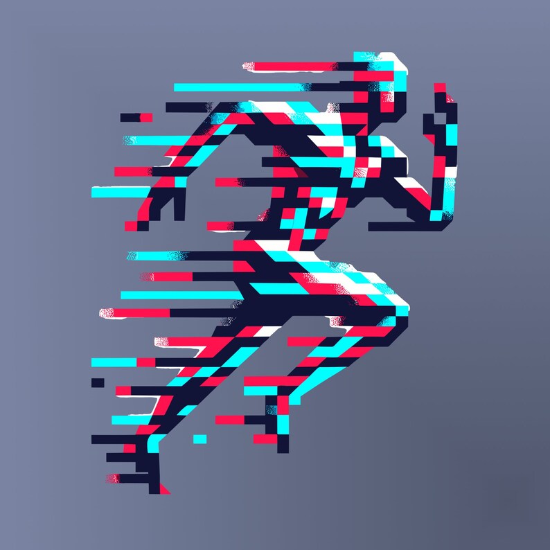 Glitched Running Png Graphic, Glitch Runner - Cross Country Svg for ...