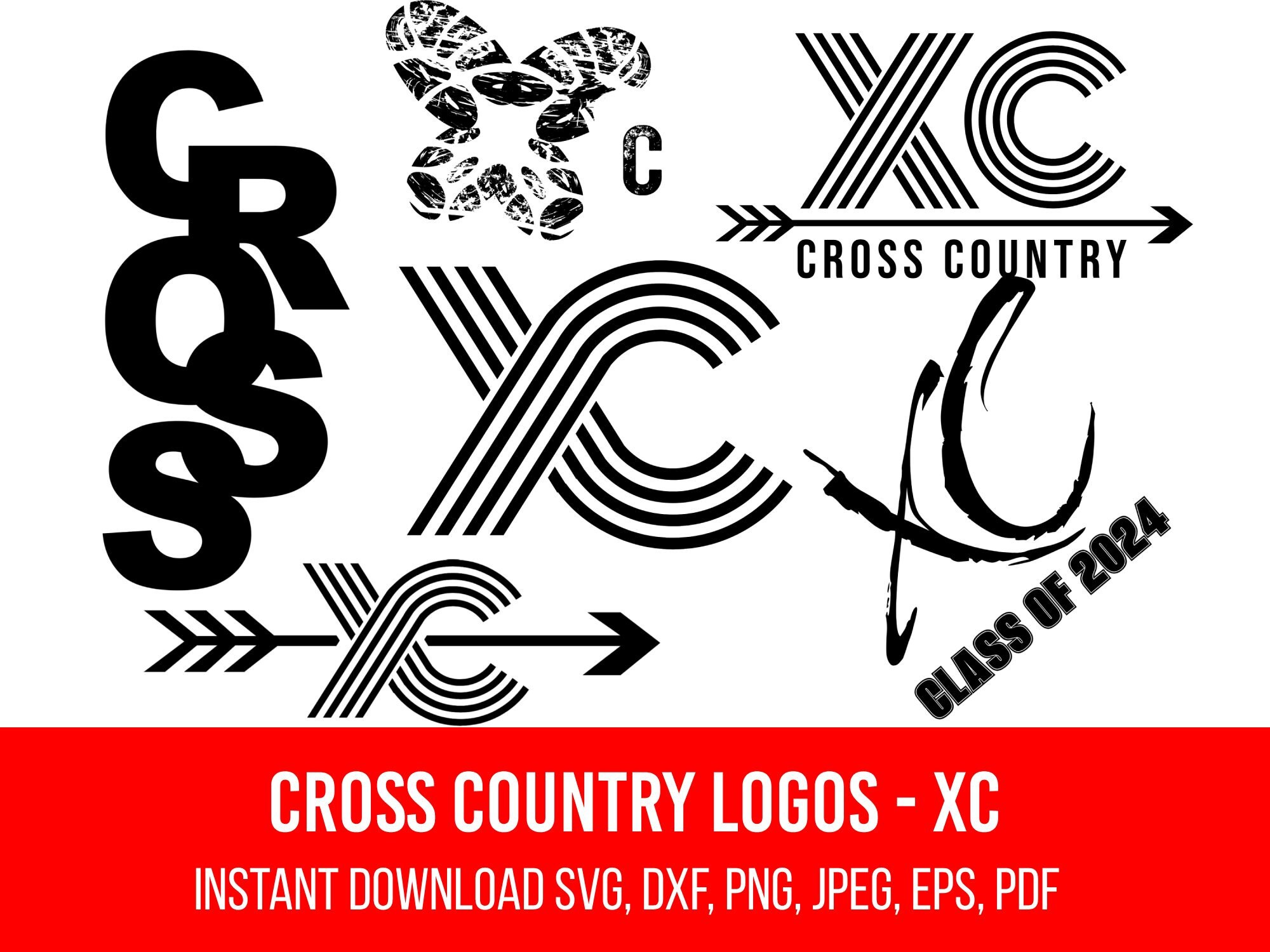 Cross Country Logos Svg XC Running File Bundle Svg Silhouette Pack - Etsy