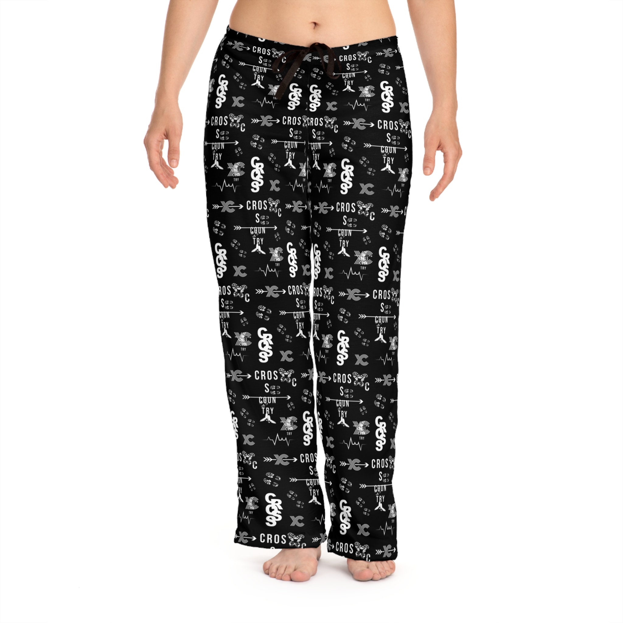 Cross Country Pajama Logos Pattern, Running Gift for Women Who Like to ...
