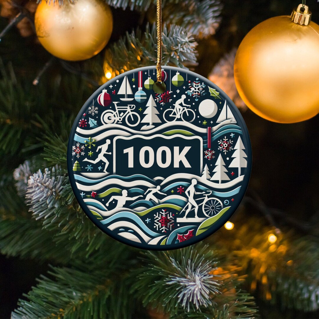 Iron Man Ornament Triathlon Decorations Christmas Cycling Running ...