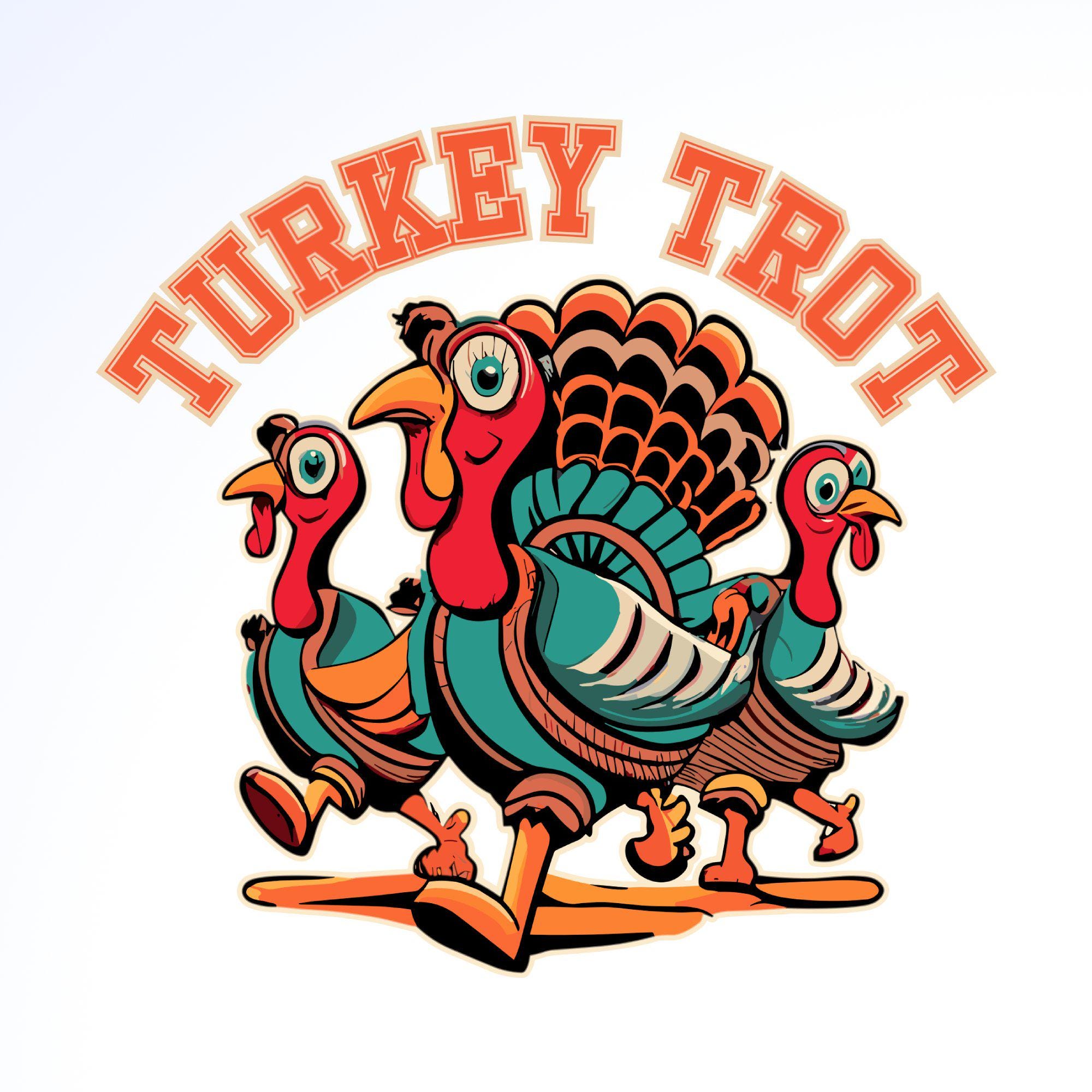 Geometric Turkey Trot Logo Bundle - Thanksgiving Run Graphic 5k Design ...