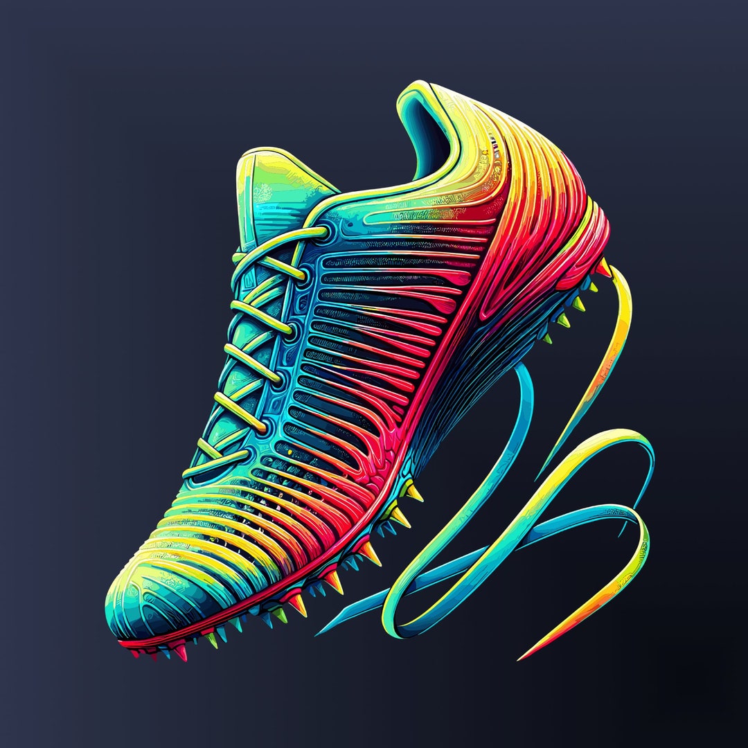 Psychedelic Track and Field Png, Spike Flyer - Running Spikes Cross ...