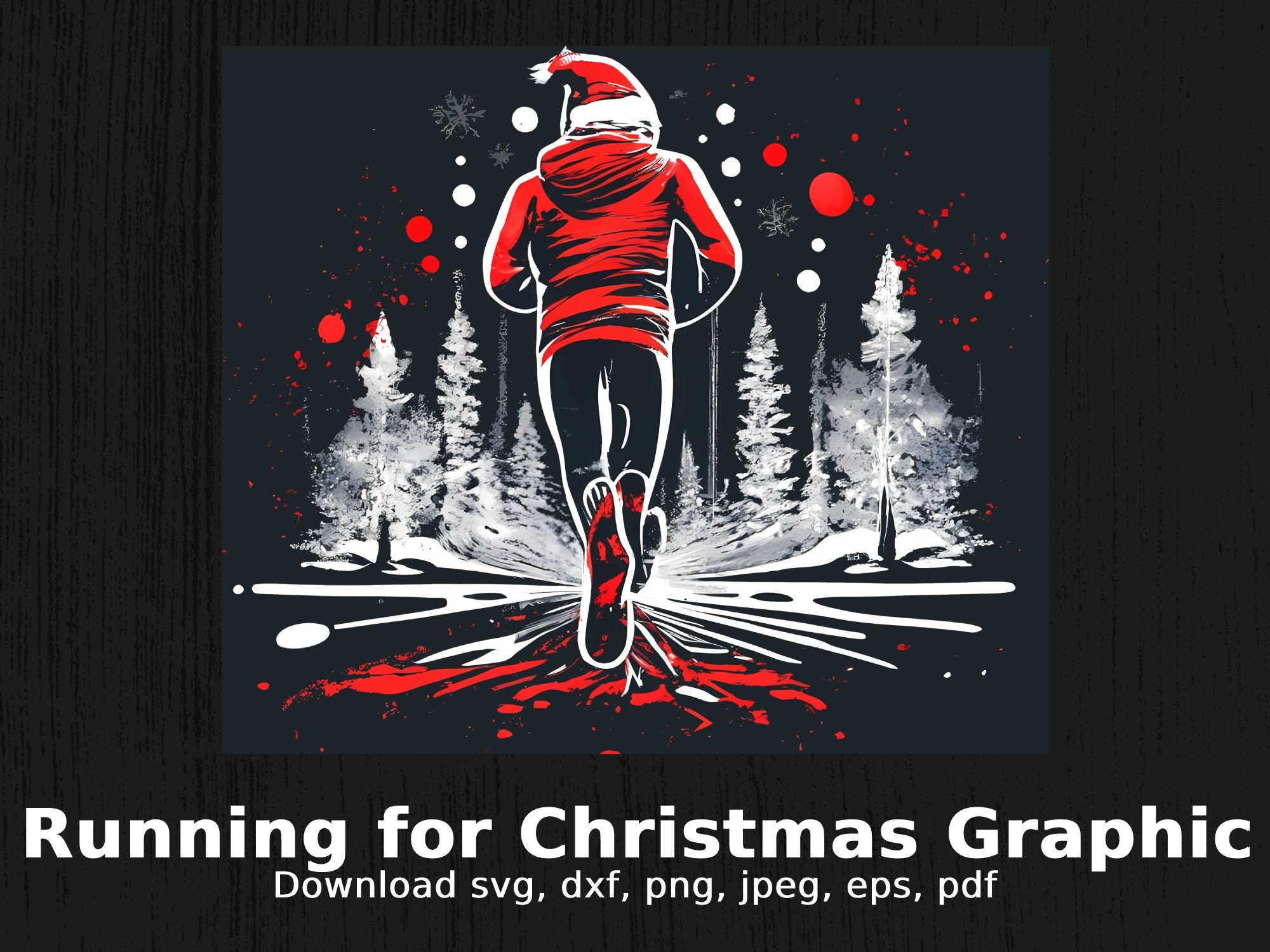 Running for Christmas SVG PNG Instant Download Run Shoes Art of Xmas ...
