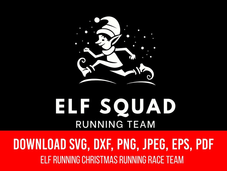 Elf Running Christmas Running Race Team SVG PNG, Instant Download Art ...