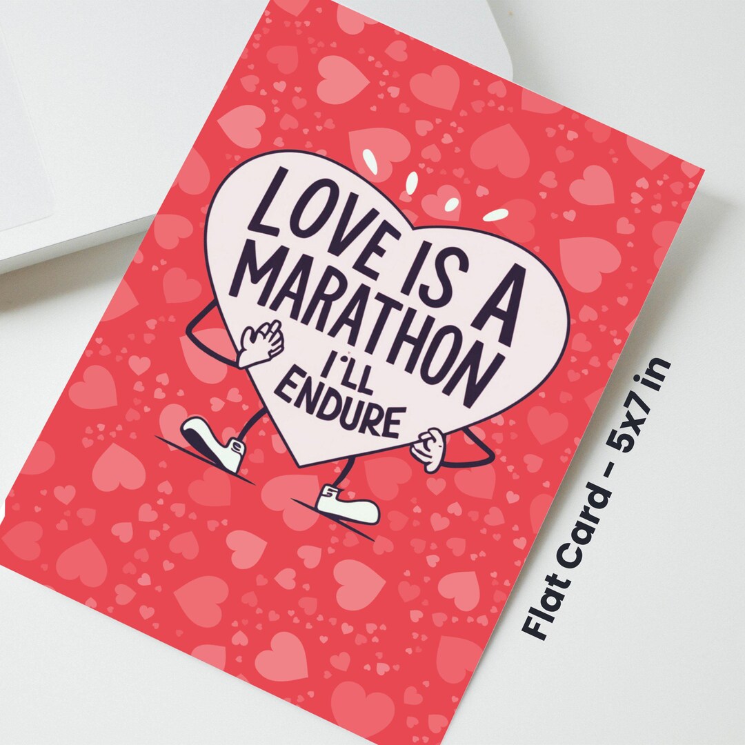 Funny Running Card, Printable Digital Download, Cute Love Card, Love is ...