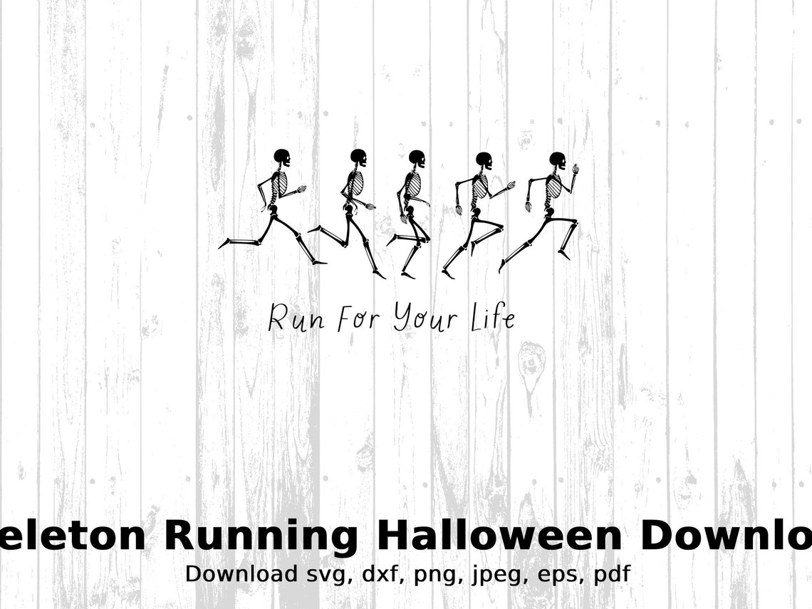 Skeleton Running SVG Digital for Fun Run, Instant Download Race PNG ...