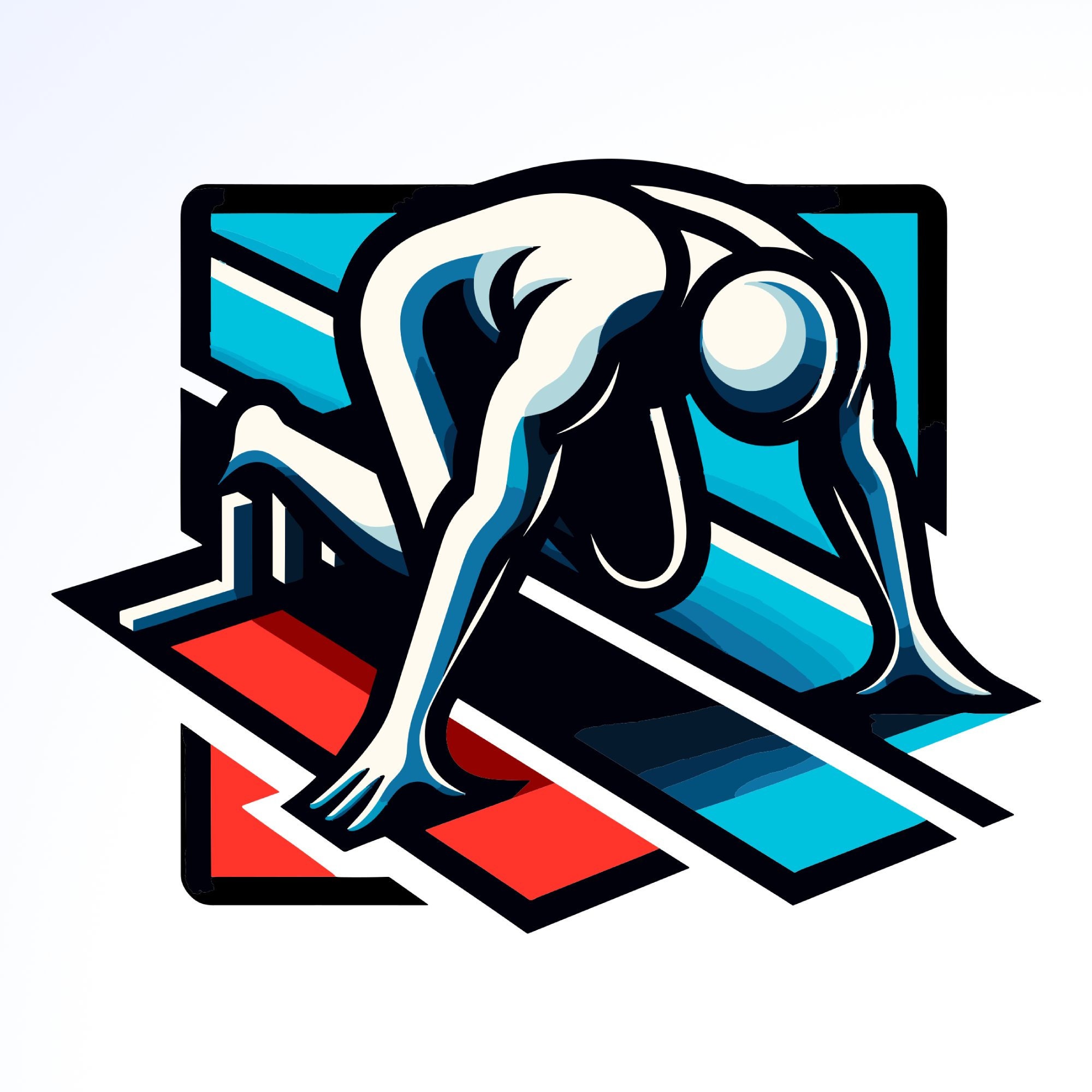 Track and Field Icons Png, Retro Trackstart Running Digital - Cross ...