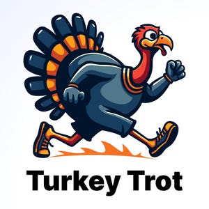 Geometric Turkey Trot Logo Bundle - Thanksgiving Run Graphic 5k Design ...