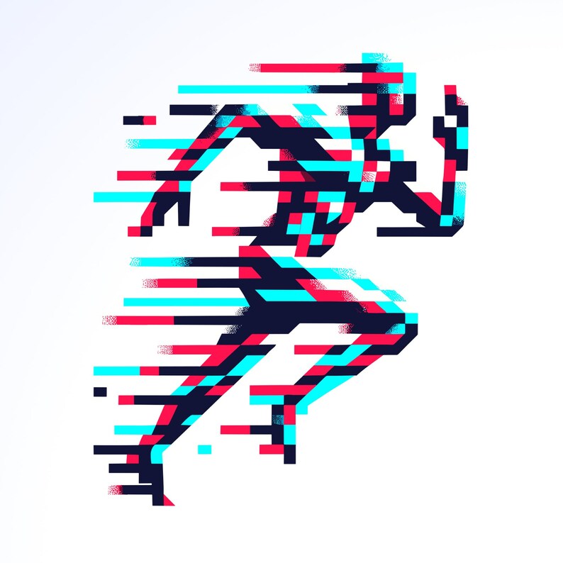 Glitched Running Png Graphic, Glitch Runner - Cross Country Svg for ...