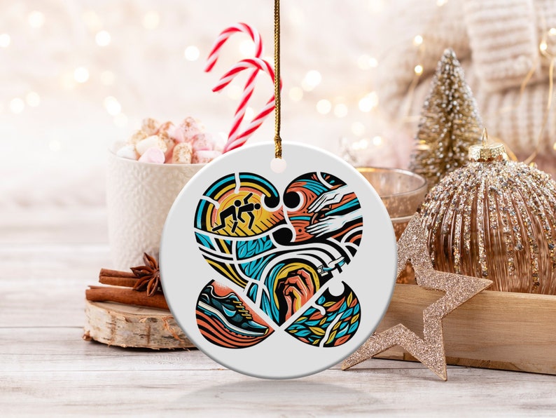 Triathlon Ornament, Heart Swim Bike Run, Christmas Decoration, Sports ...