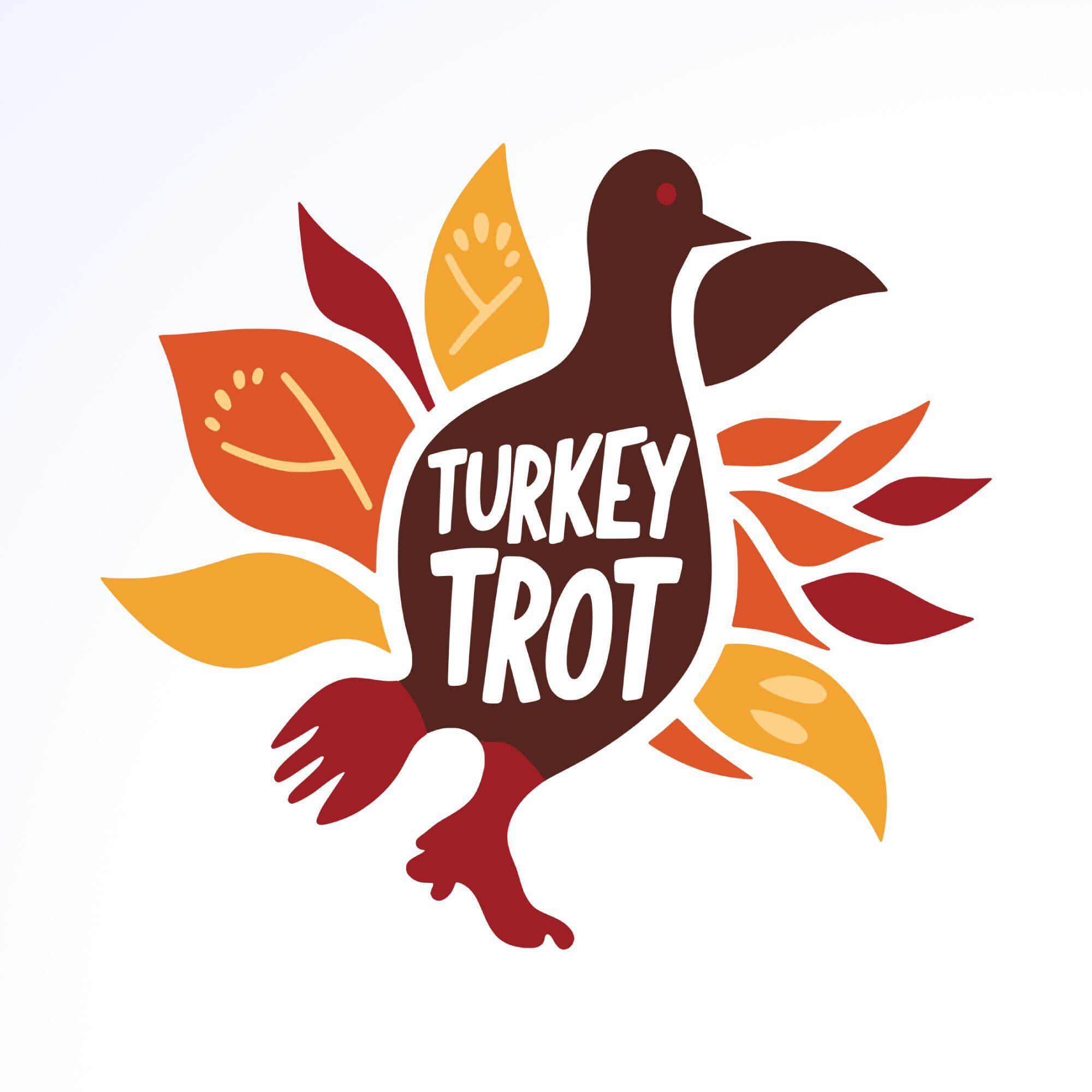 Thanksgiving Running Event Logo Ideas, Turkey Trot Retro - 5K Race Logo ...