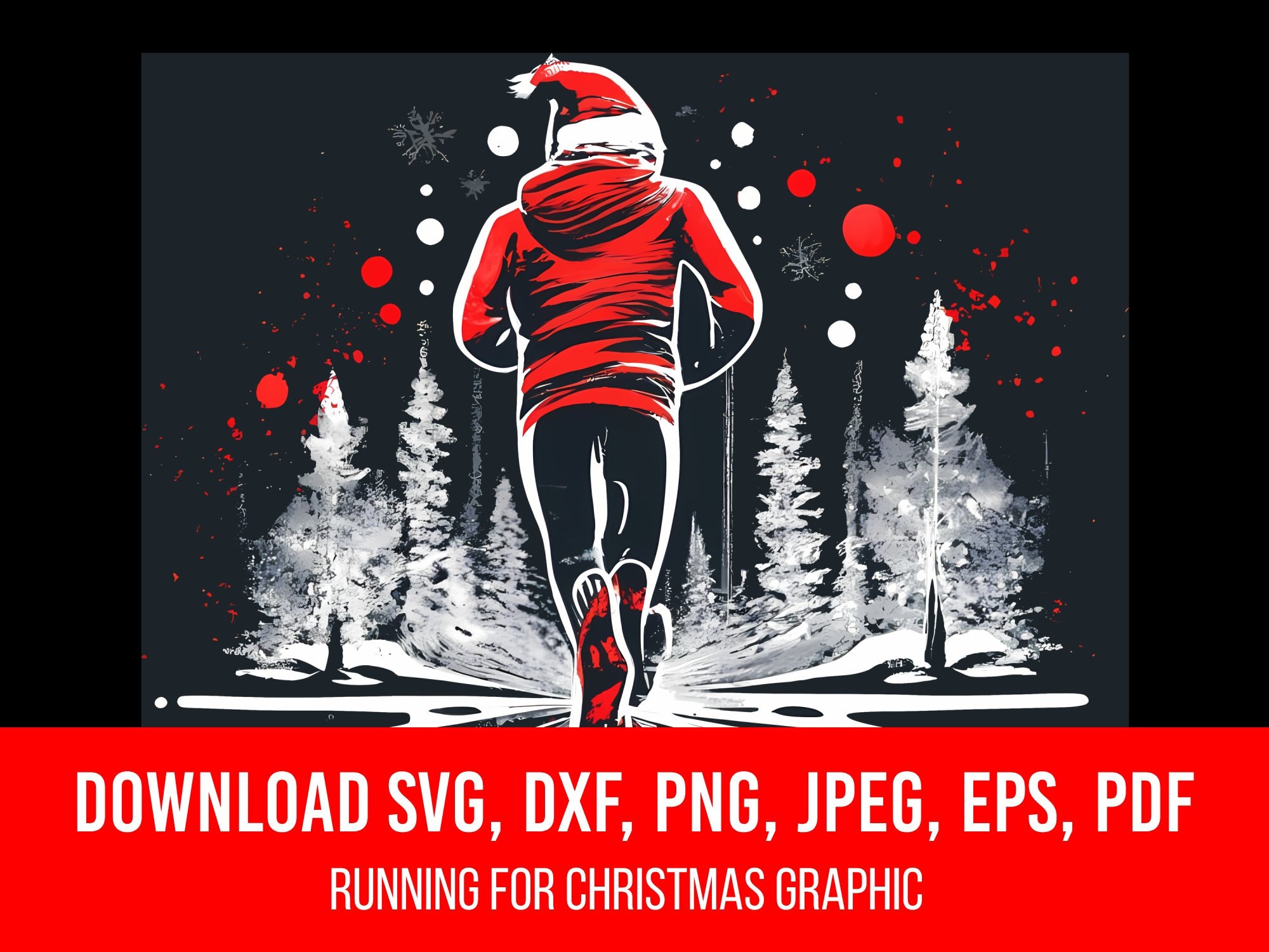 Running for Christmas SVG PNG Instant Download Run Shoes Art of Xmas ...