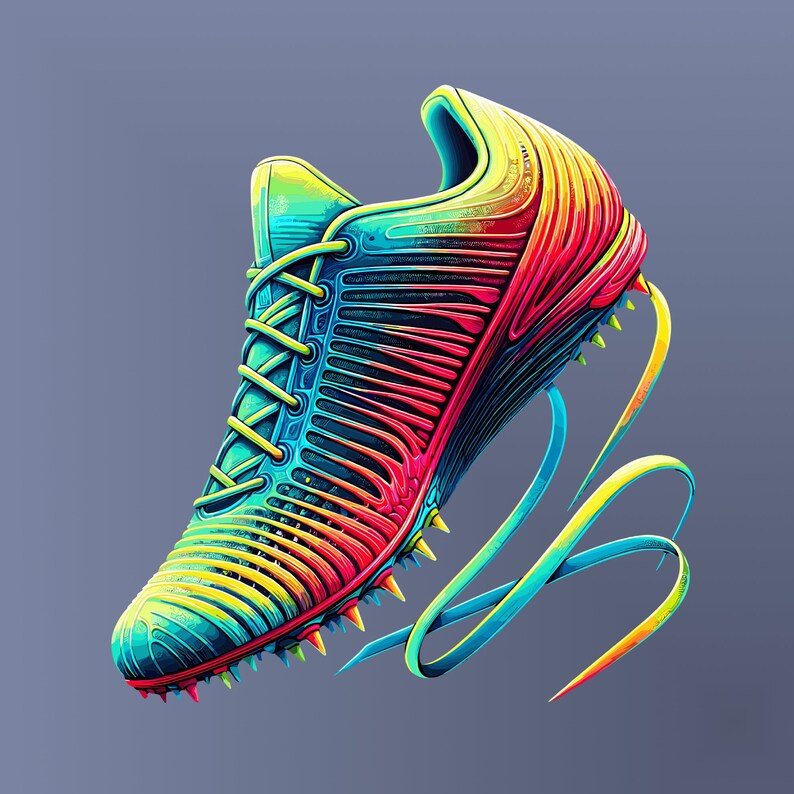 Psychedelic Track and Field Png, Spike Shoe - Running Spikes Cross ...