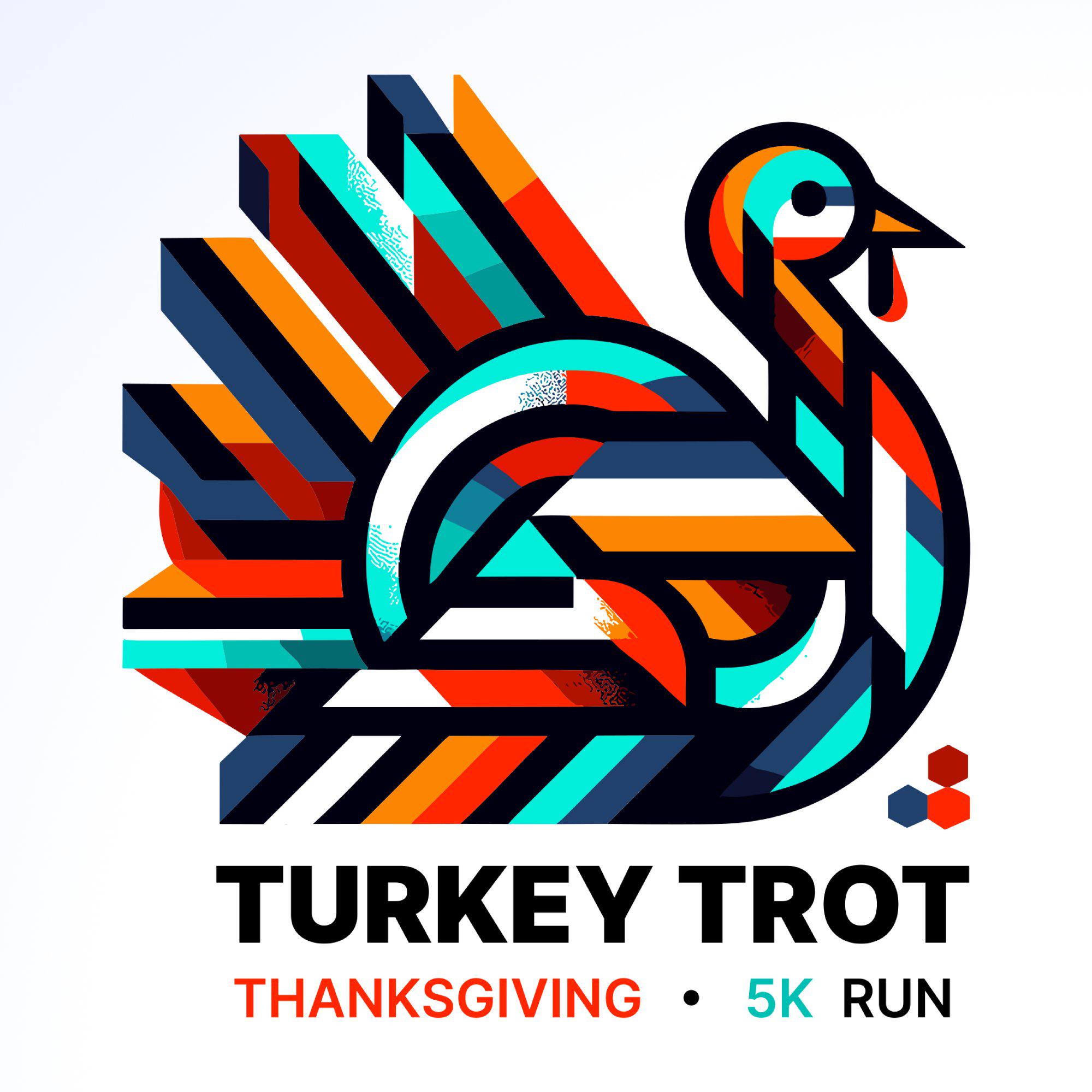 Geometric Turkey Trot Logo Bundle - Thanksgiving Run Graphic 5k Design ...