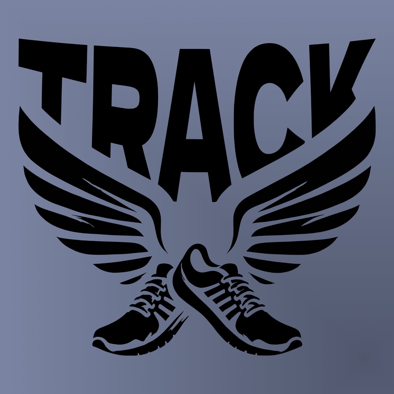Minimalist Track and Field Png, Track Shoes Wings Bold - Cross Country ...