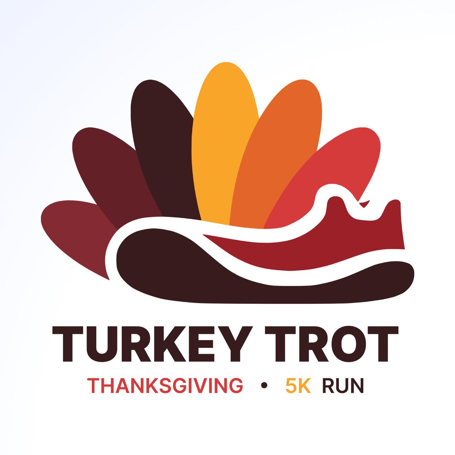 Thanksgiving Running Event Logo Ideas, Turkey Trot Retro - 5K Race Logo ...