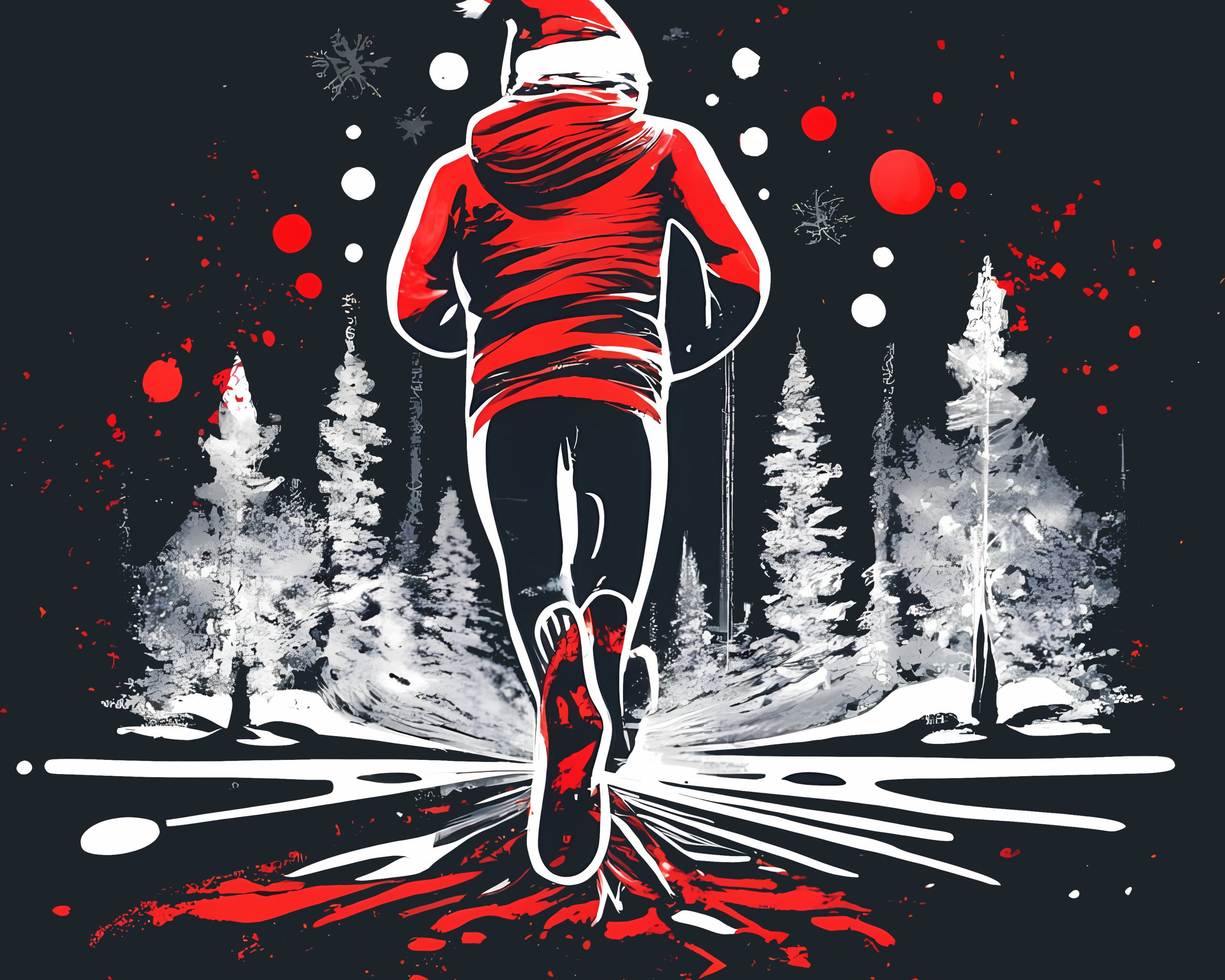 Running for Christmas SVG PNG Instant Download Run Shoes Art of Xmas ...