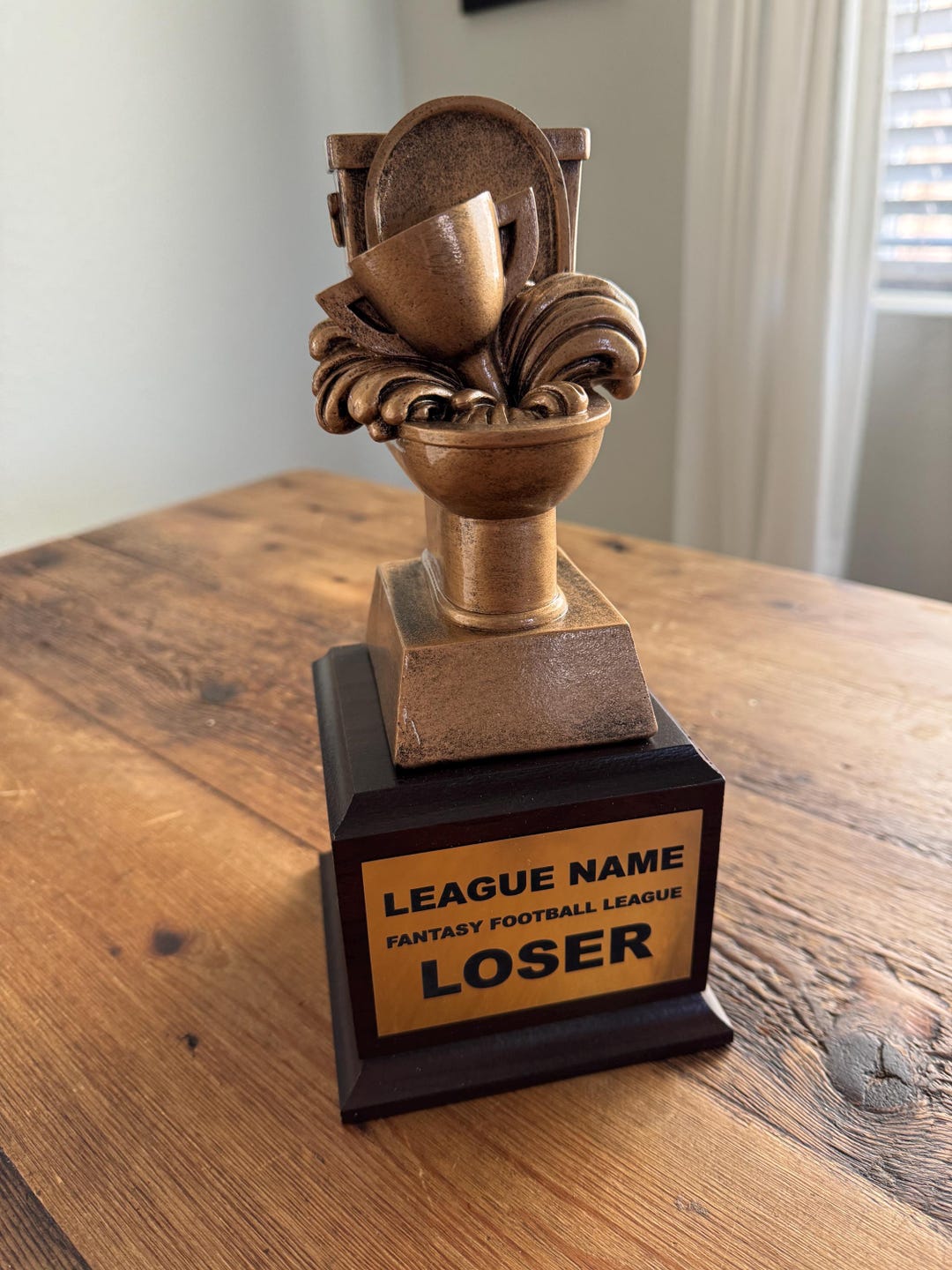 10” Fantasy Football LOSER Trophy W/ Base - Etsy