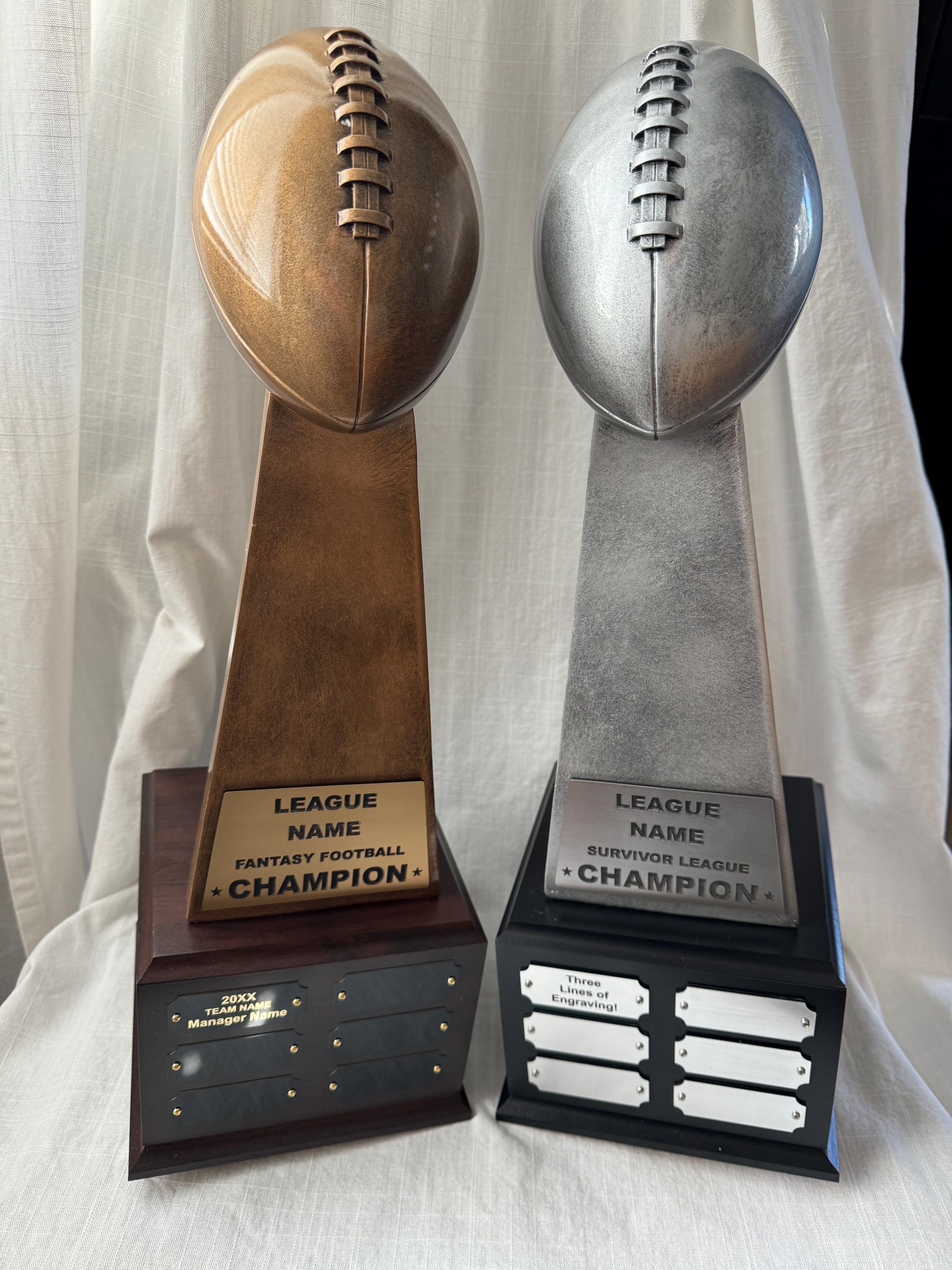 21” Fantasy Football Trophy W/ Base - Room for up to 24 Years! Simple ...