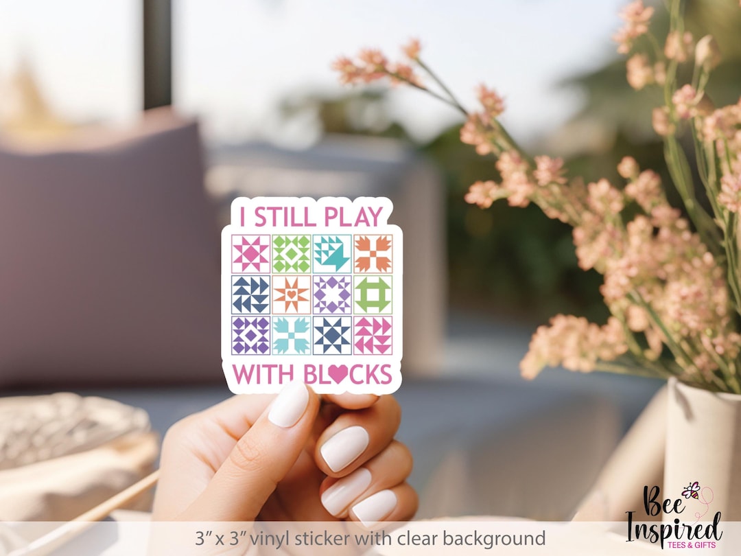 Quilt Block Vinyl Sticker, Quilter Gifts, Sewing Sticker, 3x3" Clear ...