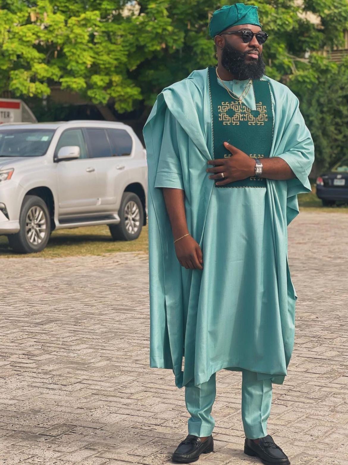 Green Agbada, Agbada for Men, African Agbada, Nigerian Made Agbada ...