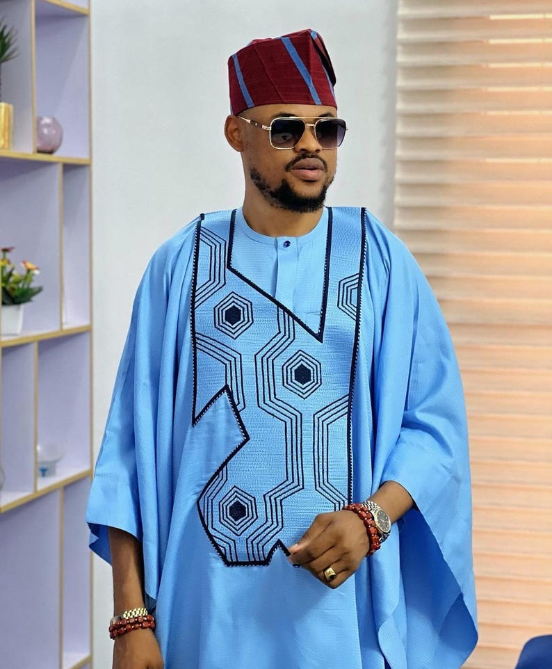 Agbada for Men, African Agbada, Nigerian Made Agbada, African Wedding Suit, African Wedding ...