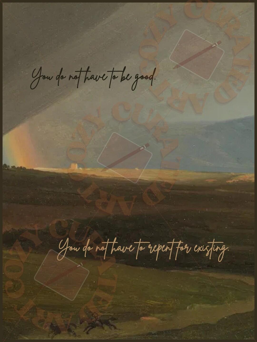 Mary Oliver Wild Geese Inspired Quote Print - Vintage Landscape ...